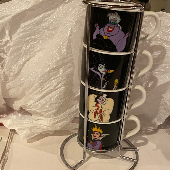 Disney | Dining | Disney Villains Stackable Mugs Black And Purple04 ...